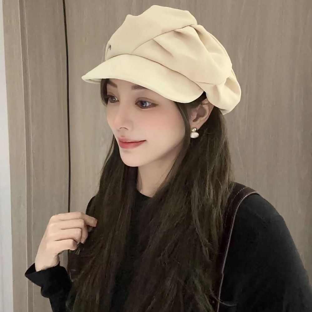 Breathable Octagonal Hat Windproof Elegant Pleated Berets Women Men | eBay