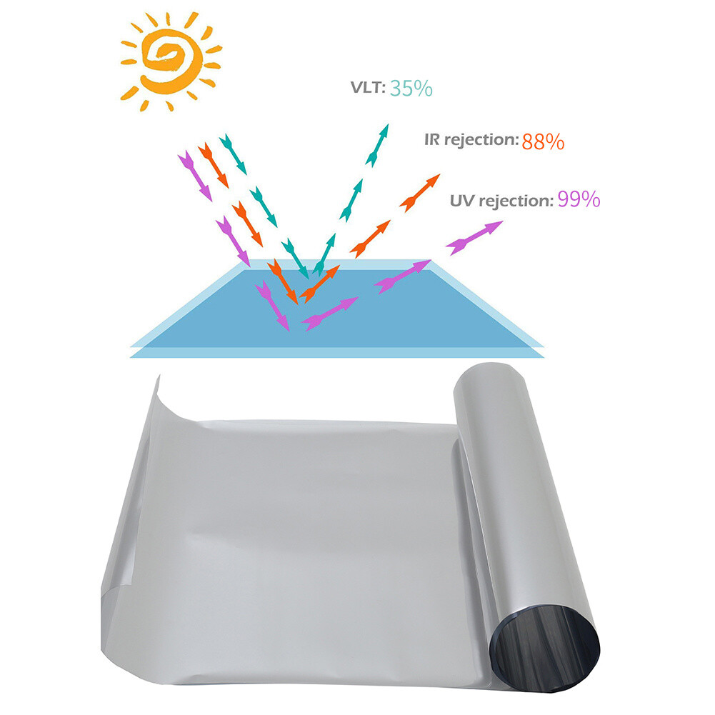 One Way Mirror Window Film Reflective Home Privacy Solar Tint Foil ...