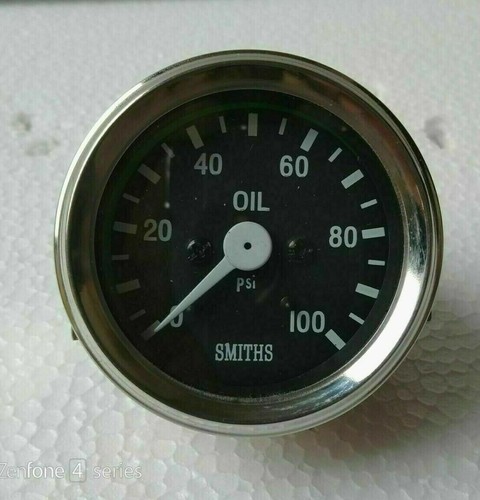 Smith Black Oil Pressure Gauge 0 100 Bar Chrome Bezel | eBay