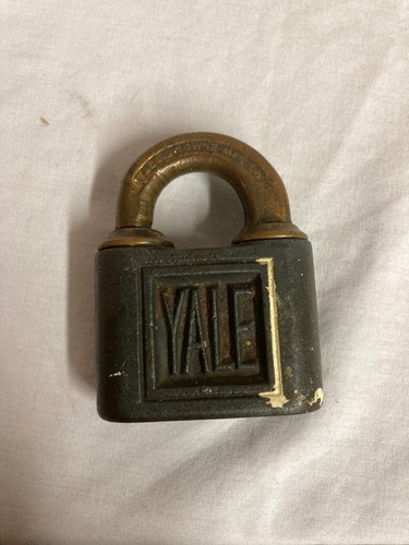 Brass & Iron Yale padlock with key** patent date 1901 | eBay