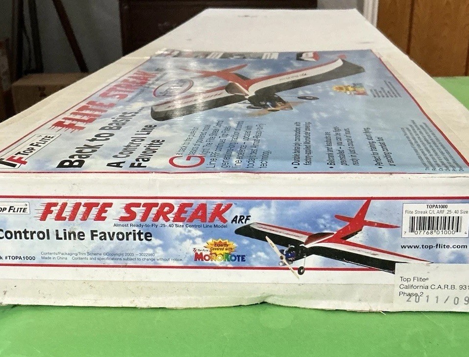 Flite Streak Control Line ARF Kit Sport/Stunt By Top Flite | eBay