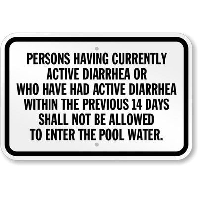 California Diarrhea Notice Pool Aluminum Weatherproof Sign b00413 | eBay