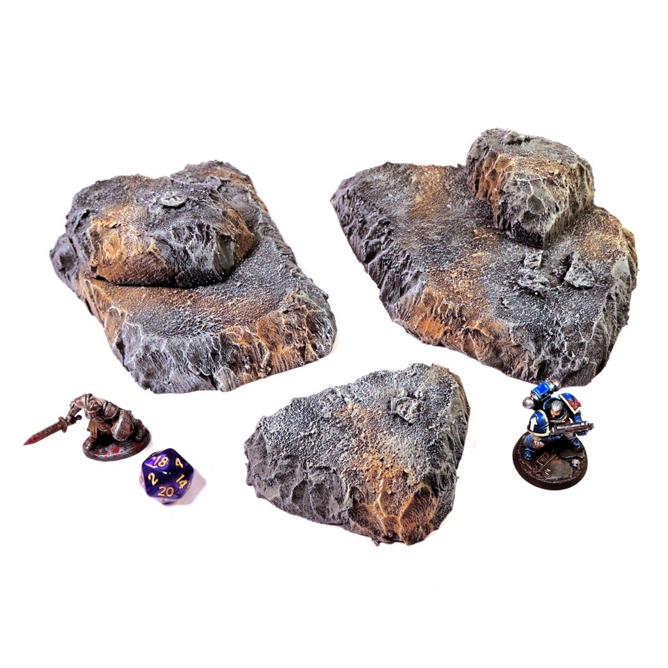 Handmade Wargaming Terrain Rocky Modular Hills - TTRPG D&D Warhammer ...
