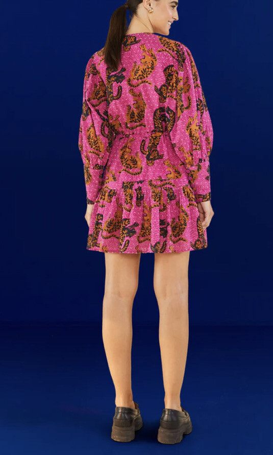 NWT FARM Rio Pink Leopard Minidress Size Large | eBay