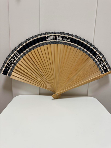 Brand New Christian Dior DIORIVIERA Folding Fan Navy Black Sensu ...
