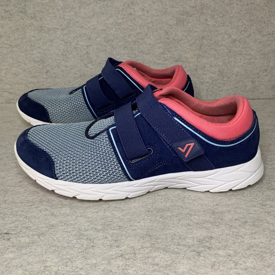 Vionic Brisk Ema Sneakers Size US 9.5 Blue Pink Adjustable Strap ...
