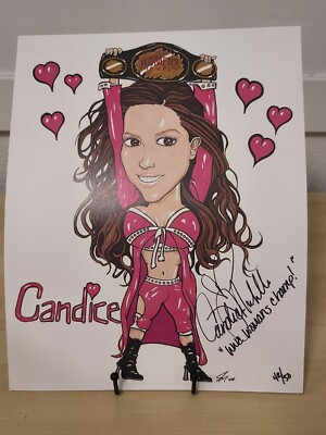 WWE CANDICE MICHELLE HAND SIGNED AUTOGRAPHED PAINTING /50 | eBay