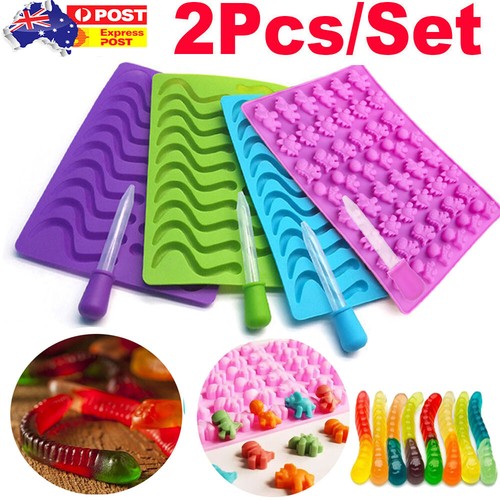 2x Gummie Snake Mold DIY Edible Gummy Snakes Lollies Candy Lolly ...