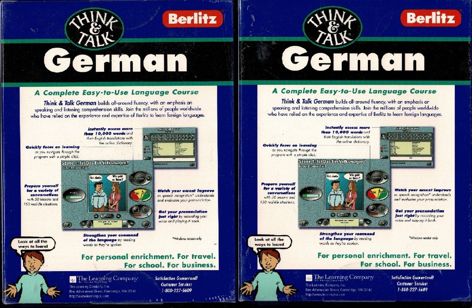 Lot of 2 Berlitz Think & Talk German Pc Mac New XP Conversation Reading ...