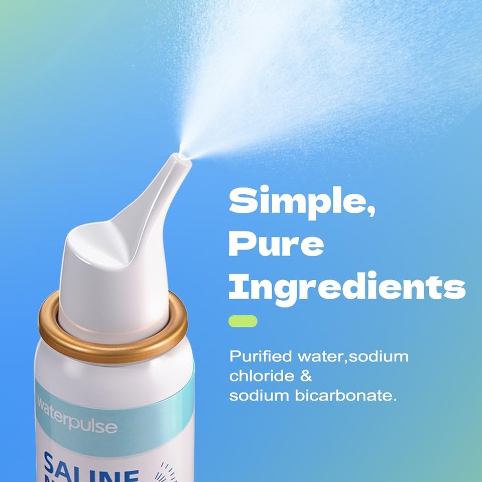 Waterpulse Saline Nasal Spray & Neti Pot Sinus Rinse Kit - Nasal ...