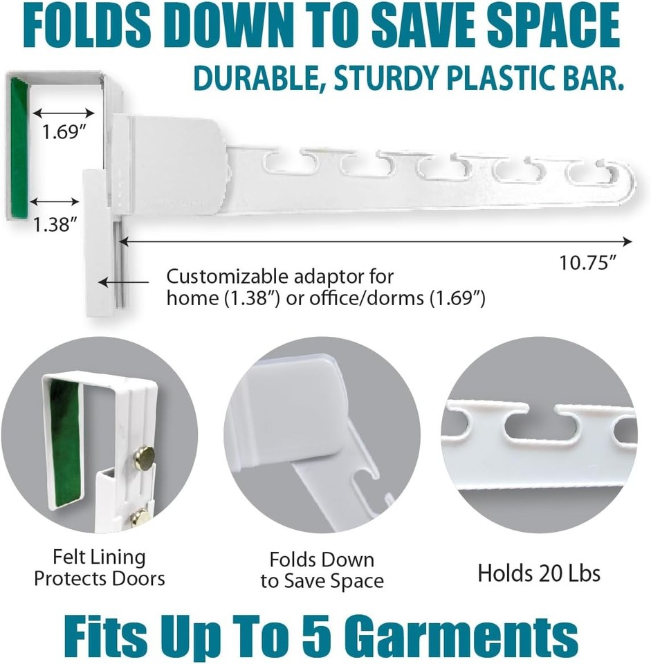 Wonder Hanger Over The Door 2-Pack Organizer for Clothes Hangers, Space ...