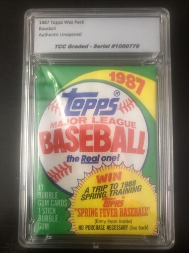 1987 Topps Baseball Wax Pack Certified Authentic Unopened And ...