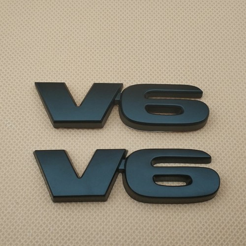 2x Metal Car Trunk Black V6 Emblem Sport Turbo Sticker V6 Engine Badge ...