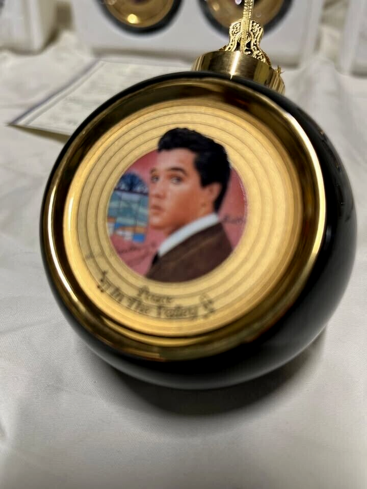 Vintage Bradford Editions Solid Gold Elvis Heirloom Porcelain Ornament ...
