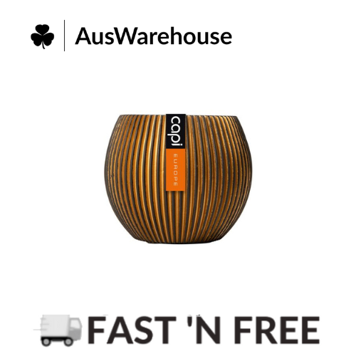 Capi 12 x 10cm Black And Gold Groove Indoor Plant Pot | eBay