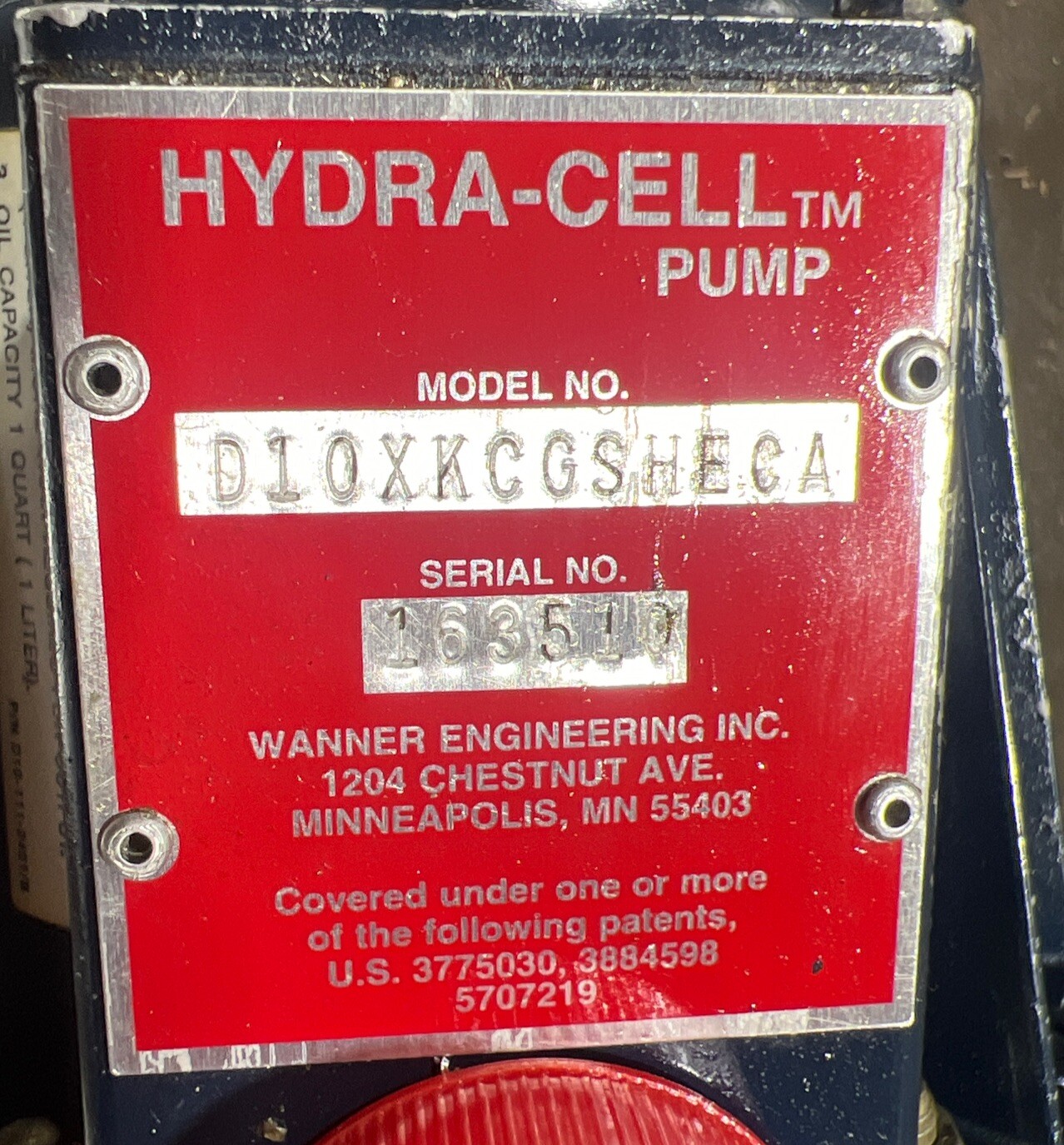 Hydra-Cell Pump Model D10XKCGSHECA Used Surplus | eBay