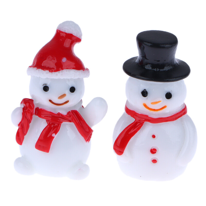 10pcs Christmas Miniature Snowman Resin Snowman Ornaments DIY Snowman ...