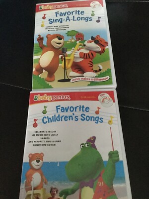 Baby Genius Set Of 2 DVDs Each With Bonus Music CDs ~0-48 Months | eBay