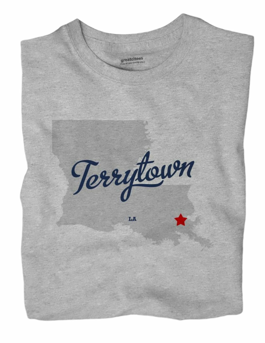 Terrytown Louisiana LA T-Shirt MAP | eBay