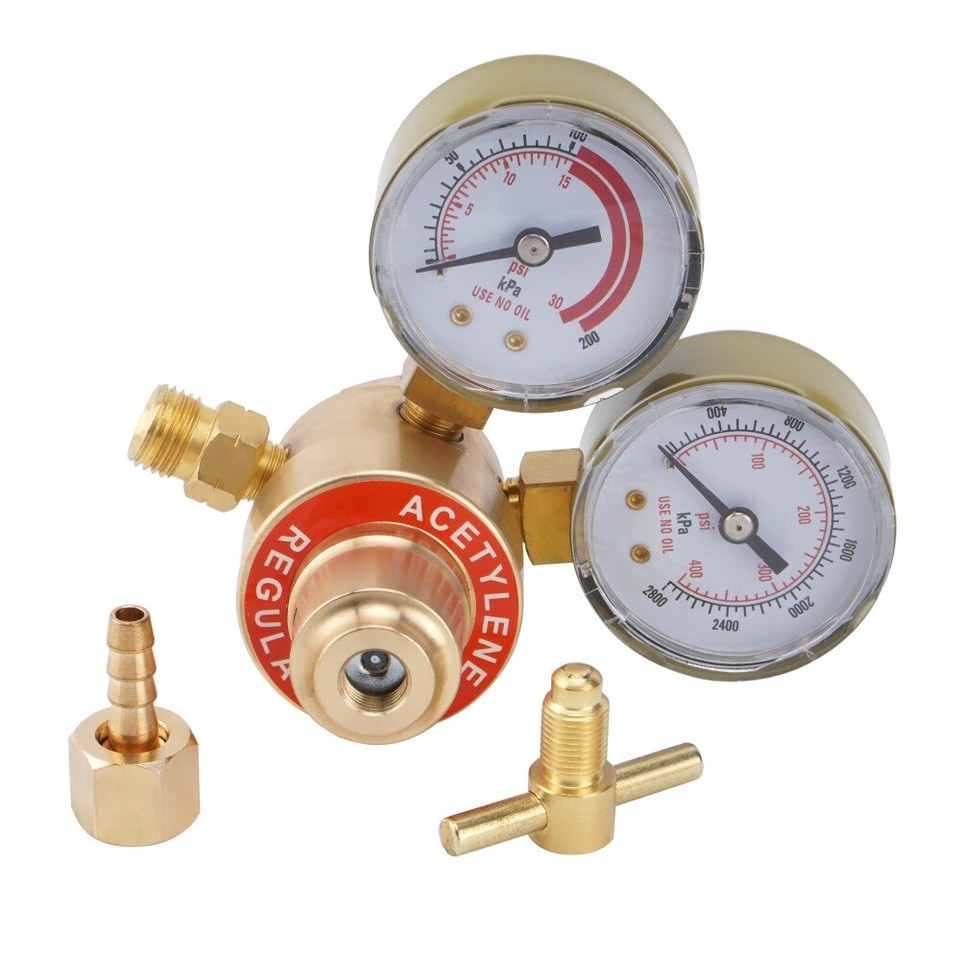 Oxygen & Acetylene Regulators Set with Dual Gauge, CGA200 CGA540 Forged ...