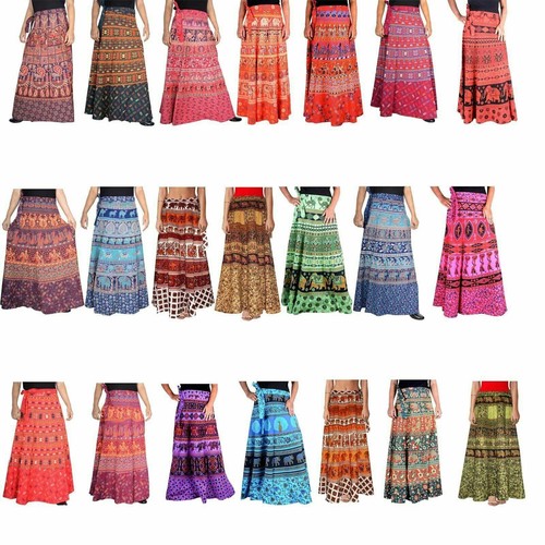 Lot of 10 Indian Women Floral Rapron Printed Cotton Long Wrap Around ...