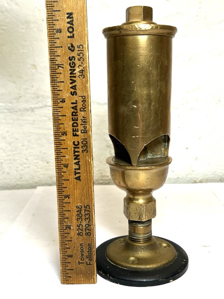 ANTIQUE 1877 CROSBY STEAM ENGINE BRASS 3 CHIME TRAIN TRACTOR LOCOMOTIVE ...