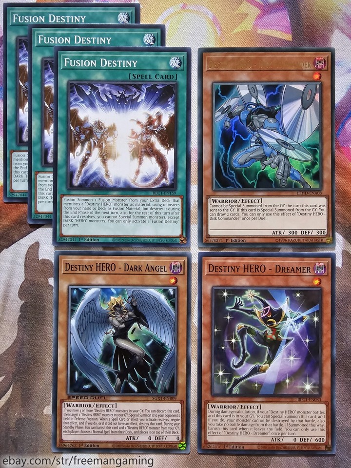 Yugioh Aster Phoenix Destiny Hero Deck 47 Card Fusion Malicious Plasma ...