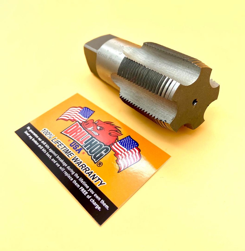 1-1/4" Pipe Tap 1-1/4"-11.5 Tap NPT Pipe Threader Drill Hog® Lifetime ...