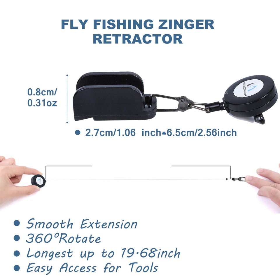 Maxcatch Fly Fishing Magnetic Tippet Threader with Zinger Retractor | eBay