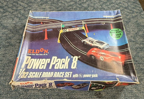 Vtg 1962 Eldon Power Pack “8” 1/32 Scale Road Race slot track ...