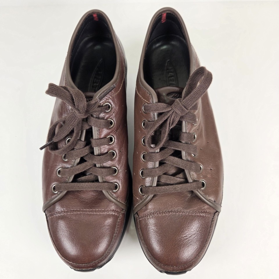 MBT Batini Lace Up Women's Shoes Size EU40 US9-9.5 Brown Leather Rocker ...