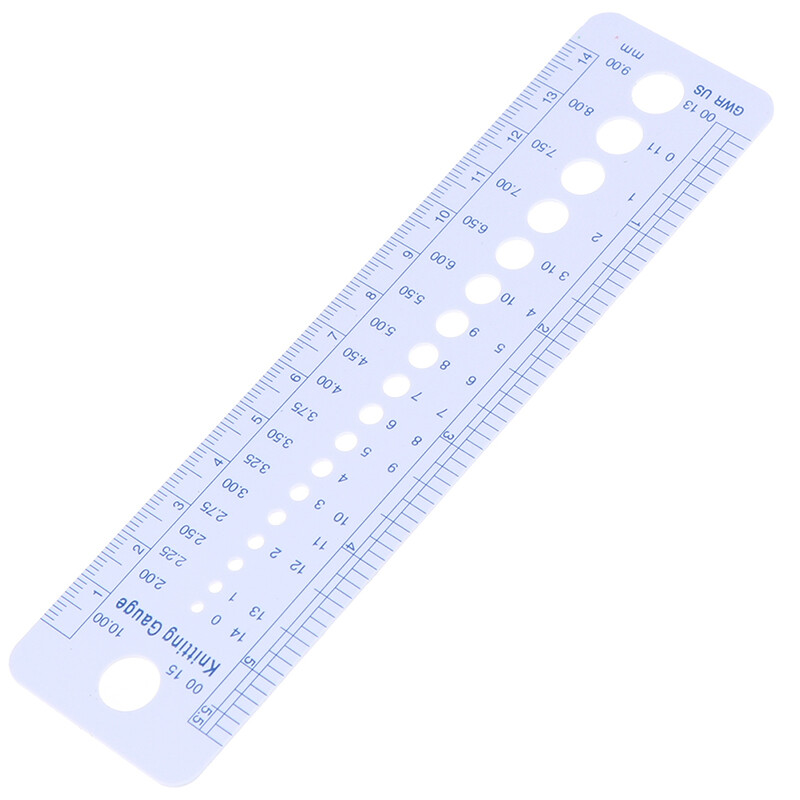 2-10mm Sew Ruler Tools Knitting Needle Gauge Inch cm Ruler Measure ...