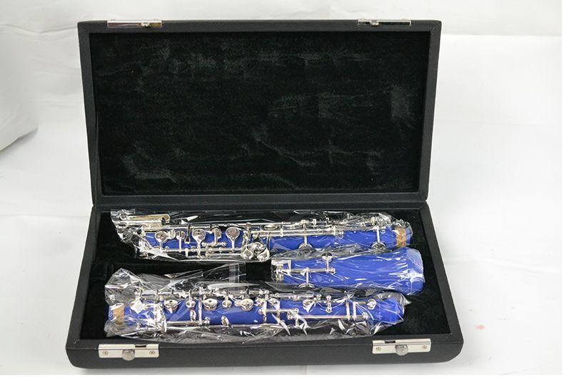 Professional Blue Oboe Instrument Semi-automatic Oboe Silver Plated ...