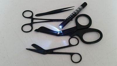 Full Black Medical Kit Diagnostic EMT Nursing Surgical EMS Student ...