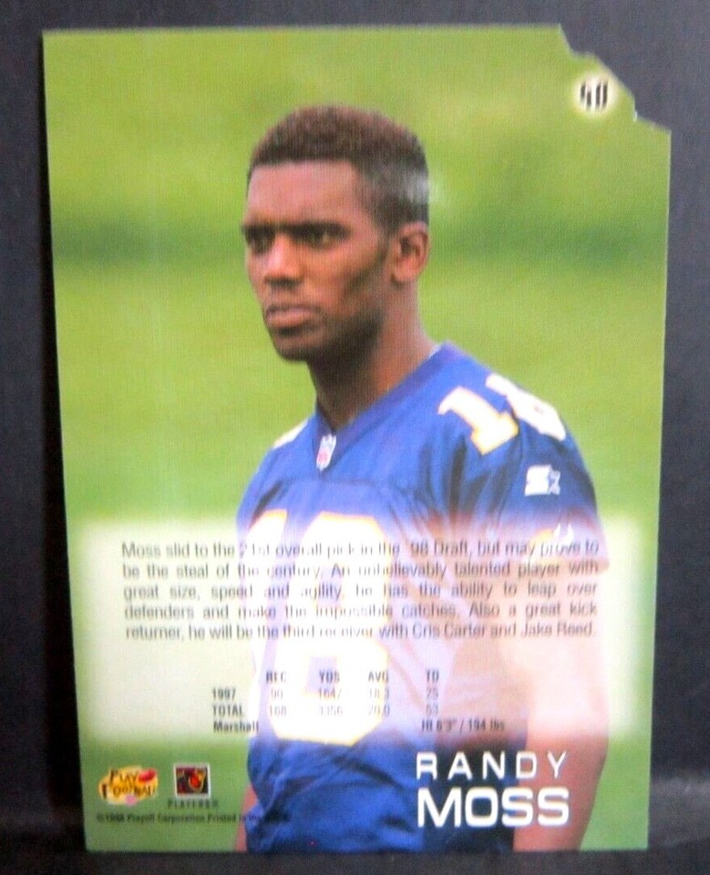 Randy Moss 1998 Absolute Memorabilia Retail Die-Cut ROOKIE#40!Vikings ...