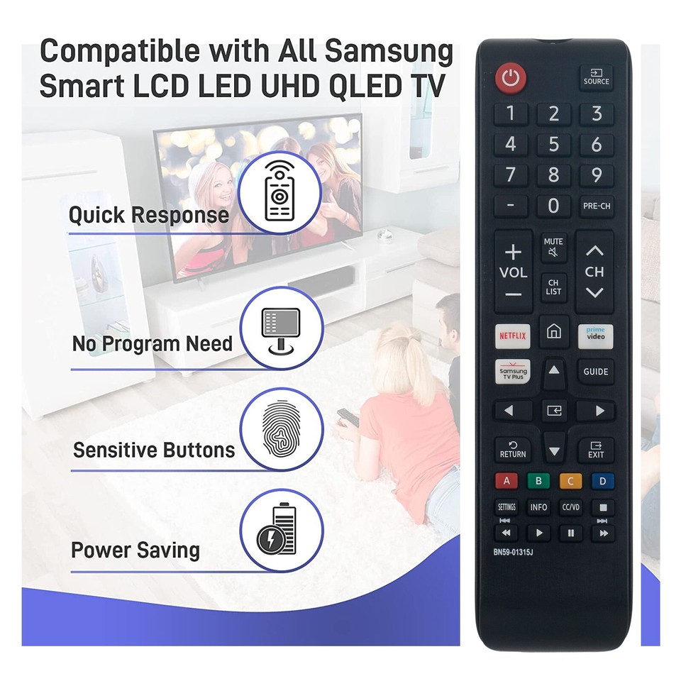 BN59-01315J Replace Remote Control Fit for Samsung TV UN43TU7000F ...