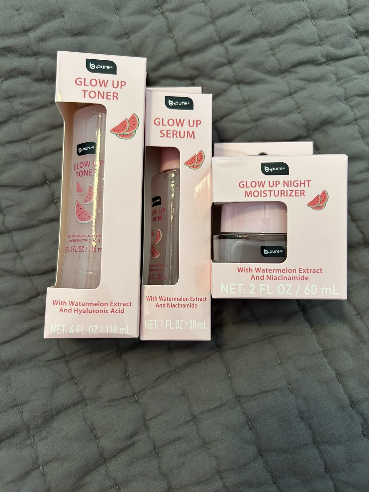 B.Pure Watermelon Glow Up Recipe Toner Serum Moisturizer Set B.Pure B ...