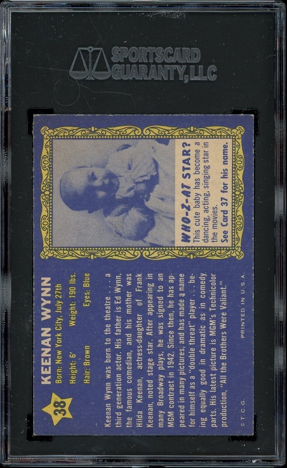 1953 Topps Who-Z-At Star #38 Keenan Wynn SGC 7 | eBay