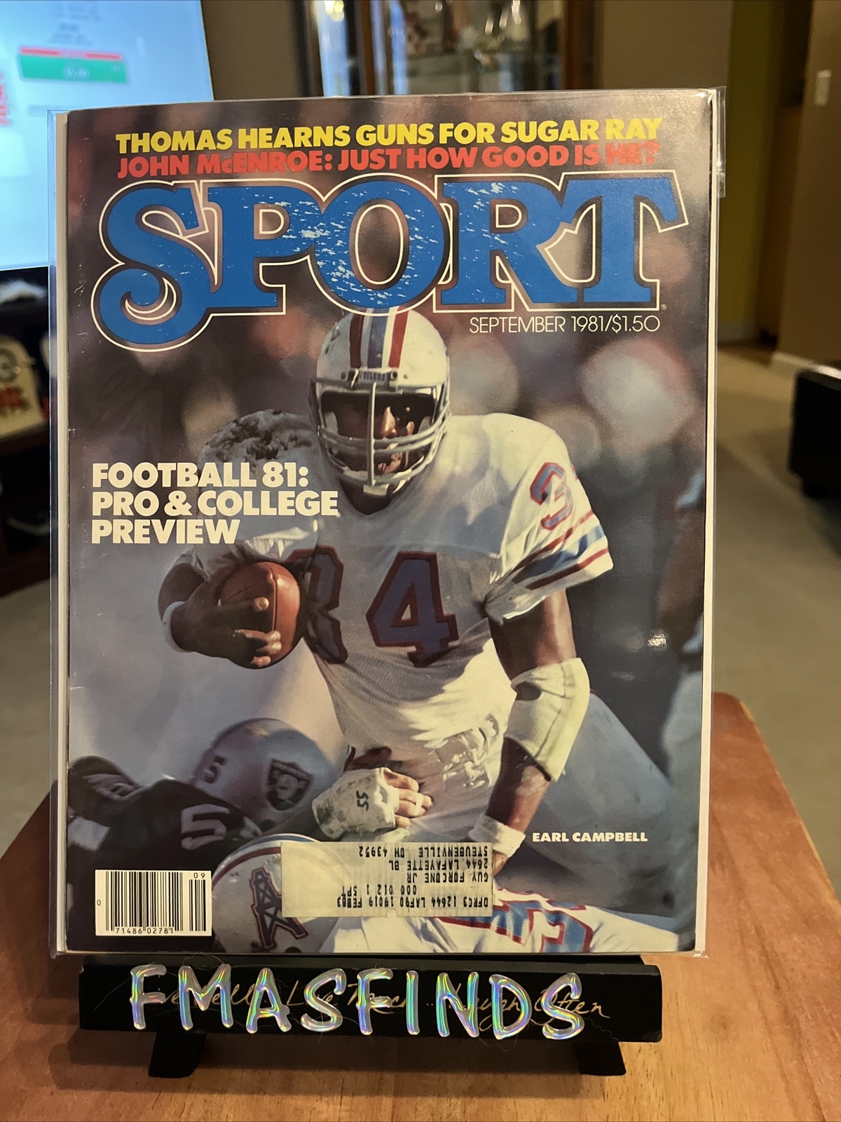EARL CAMPBELL OILERS Sept 1981 SPORT Magazine Football | eBay