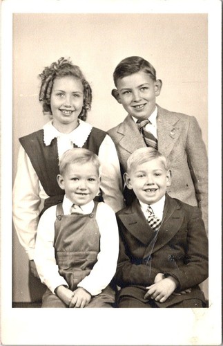 RPPC Four Children Family Portrait Unknown Postcard G48 | eBay UK