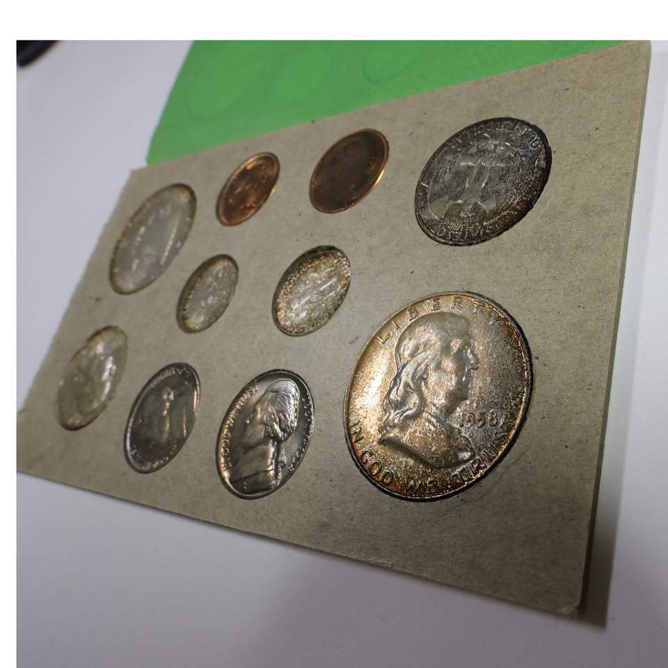1958 D Denver Toned Silver 10 Coin US Mint Set #56954C | eBay