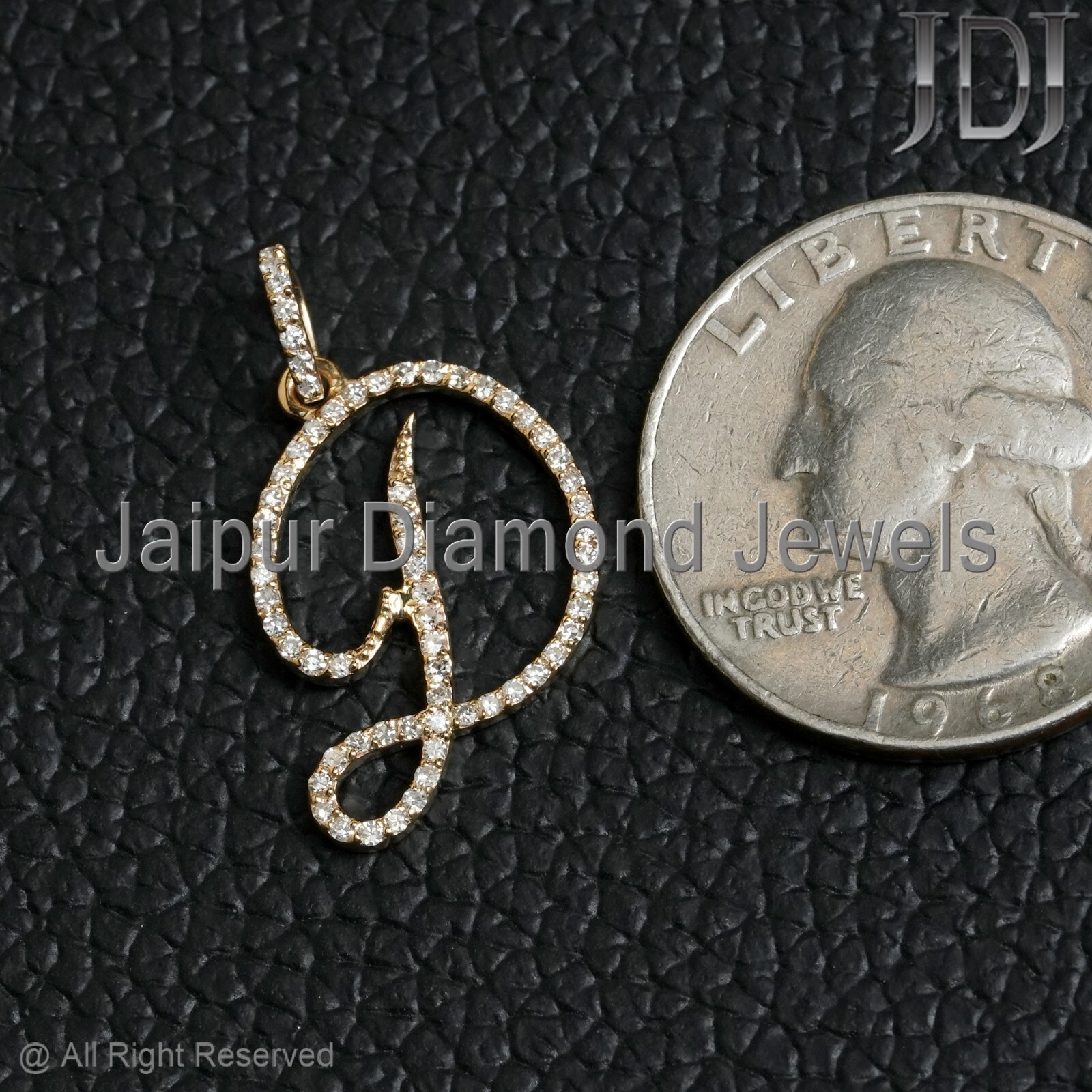 Natural Diamond Solid 14k Yellow Gold D Initial Alphabet Jewelry Letter ...