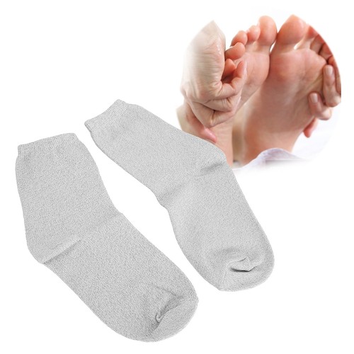 1 Pair Conductive Socks Elastic Seamless Massage Silver Fiber Electrode ...