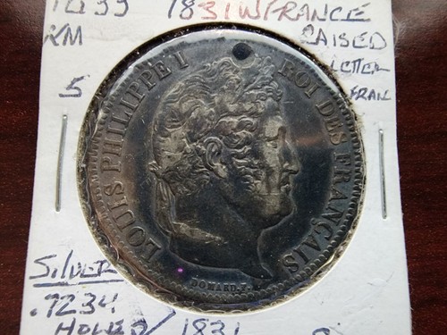 1831 FRANCE SILVER 5 FRANCS COIN | eBay