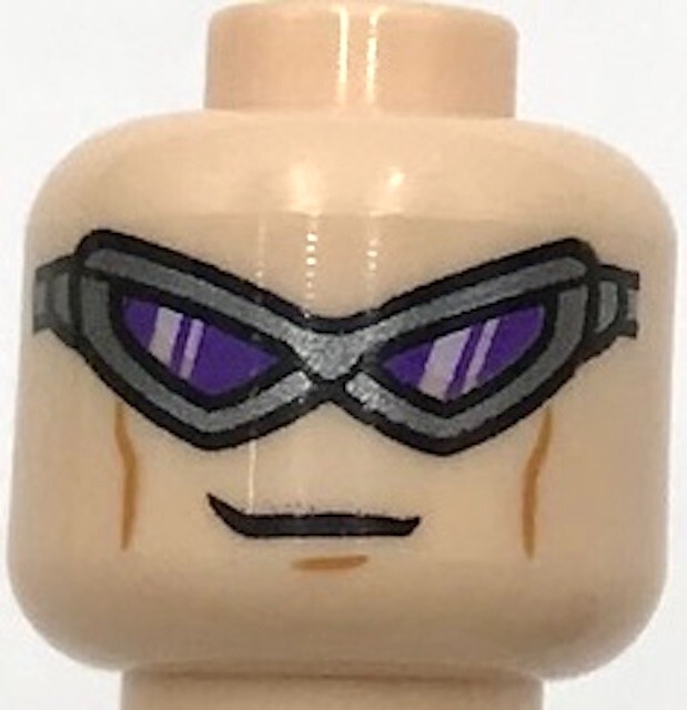 Lego New Light Nougat Minifigure Head Dual Sided Pearl Gray Visor ...