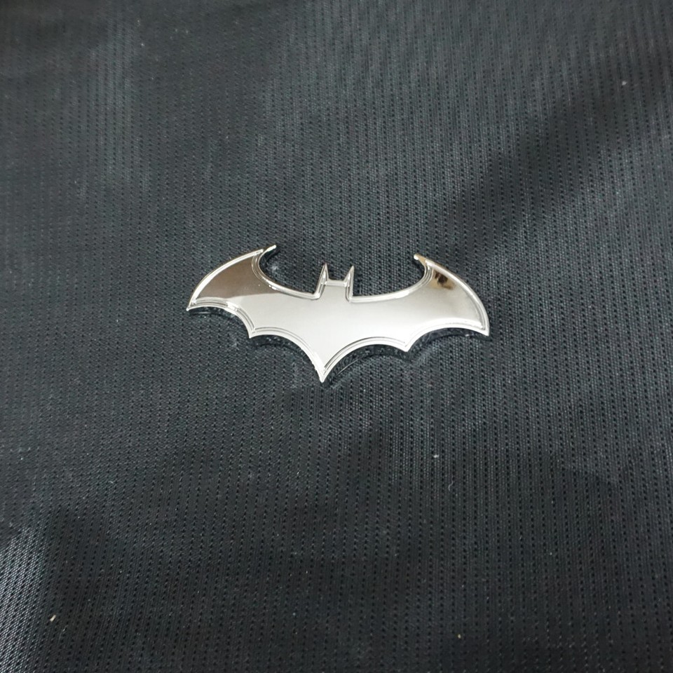 1x Bat Silver Chrome Metal Front Grille Emblem Badge Motors 3D Racing ...