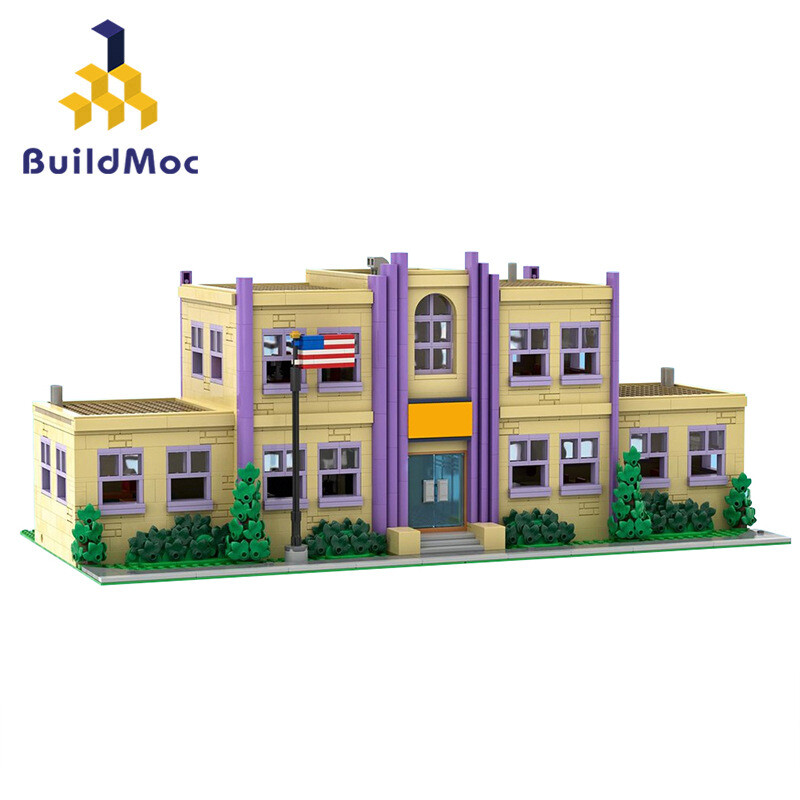 Modular Springfield Elementary School Buildings Blocks Set MOC Bricks ...