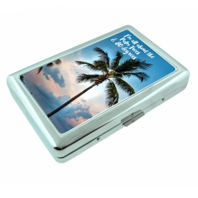 Palm Trees Em1 Silver Case / Metal Wallet Card Money Holder | eBay
