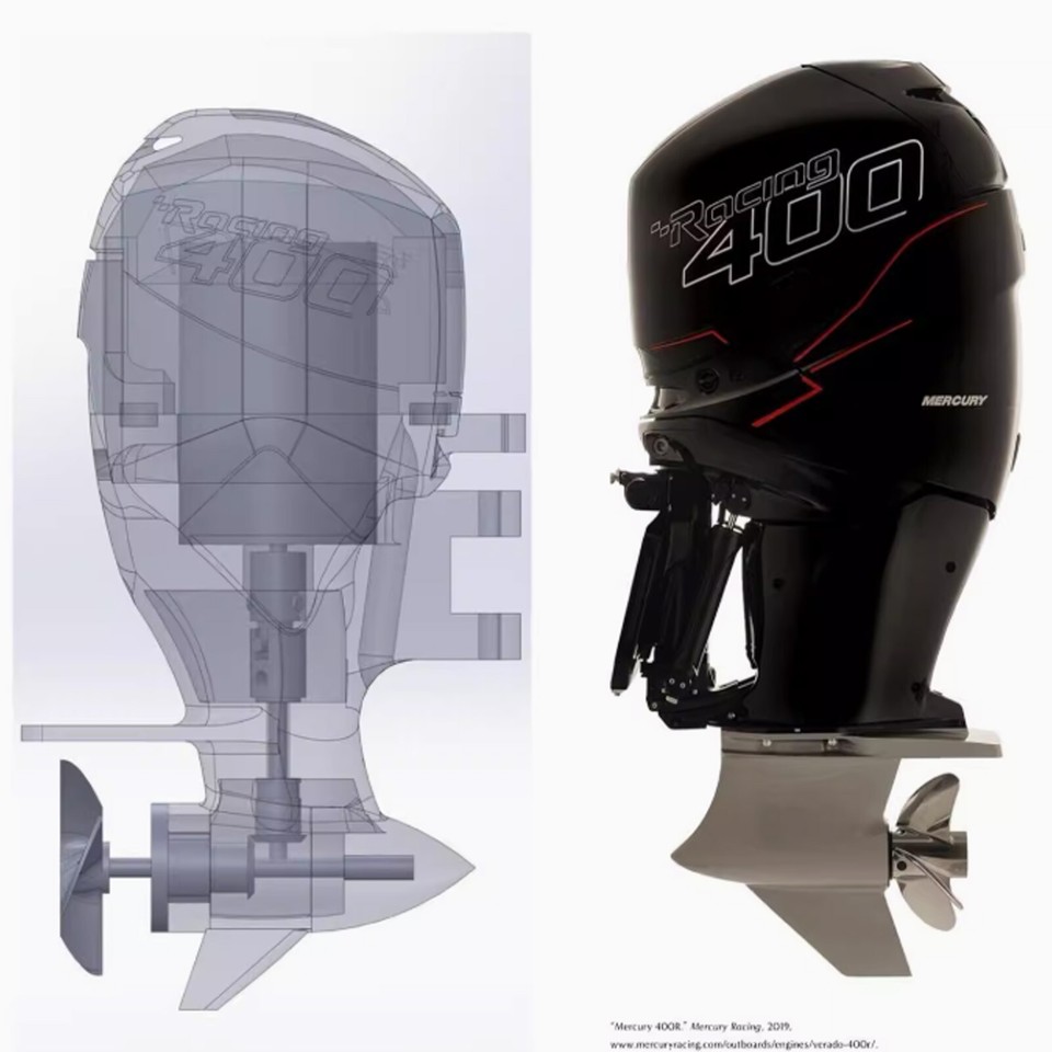 1:8 Racing 400 Outboard Motor Model Toy – High-Detail Boat Engine ...