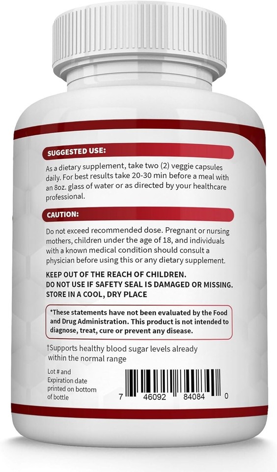 Blood Sugar Complex Supplement - Supports Healthy Blood Sugar Levels 60 ...